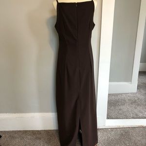 Vintage | Dresses | Vintage Cdc Brown Beaded Gown With Square Neckline ...